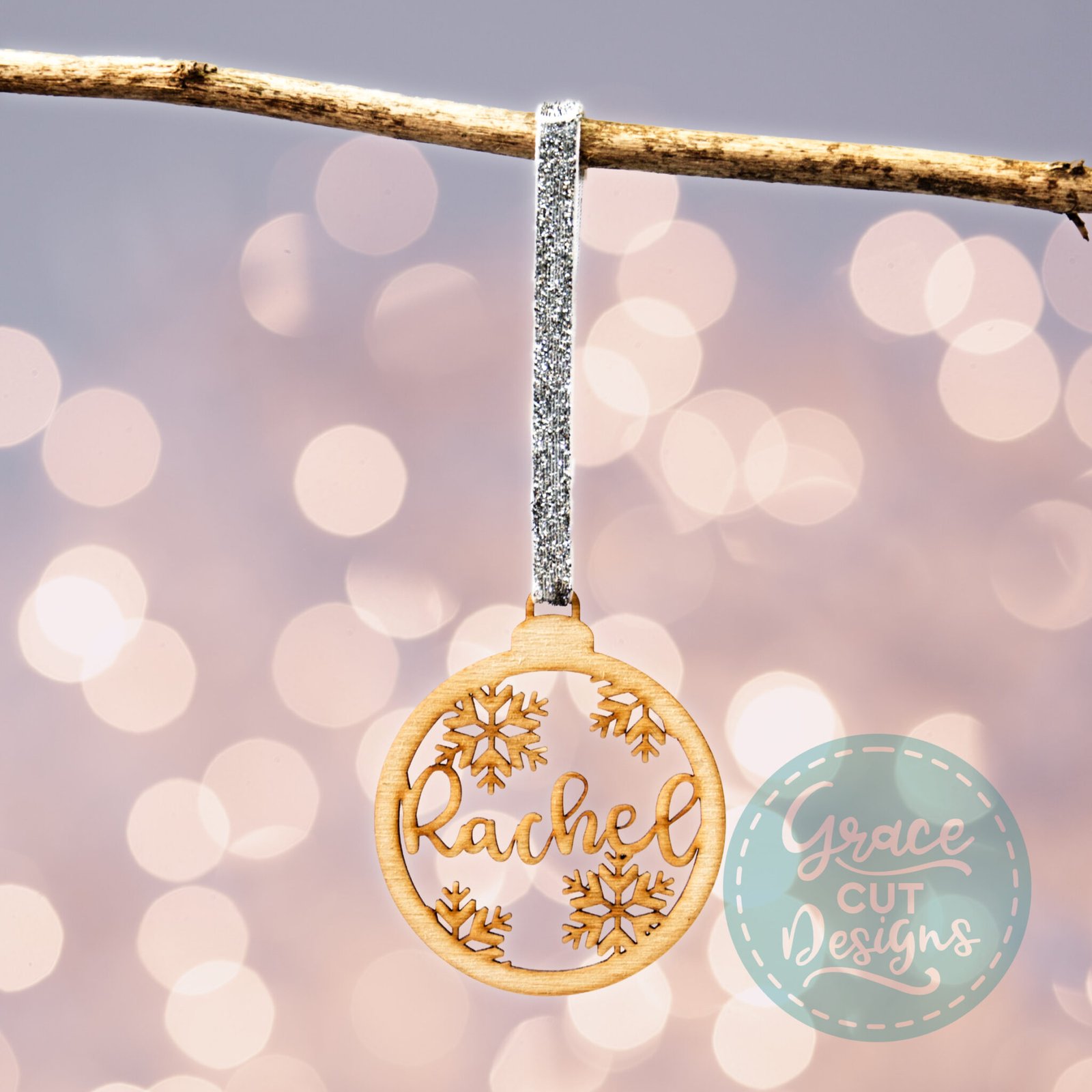 Personalised Snowflake Bauble Decoration - Grace Cut Designs